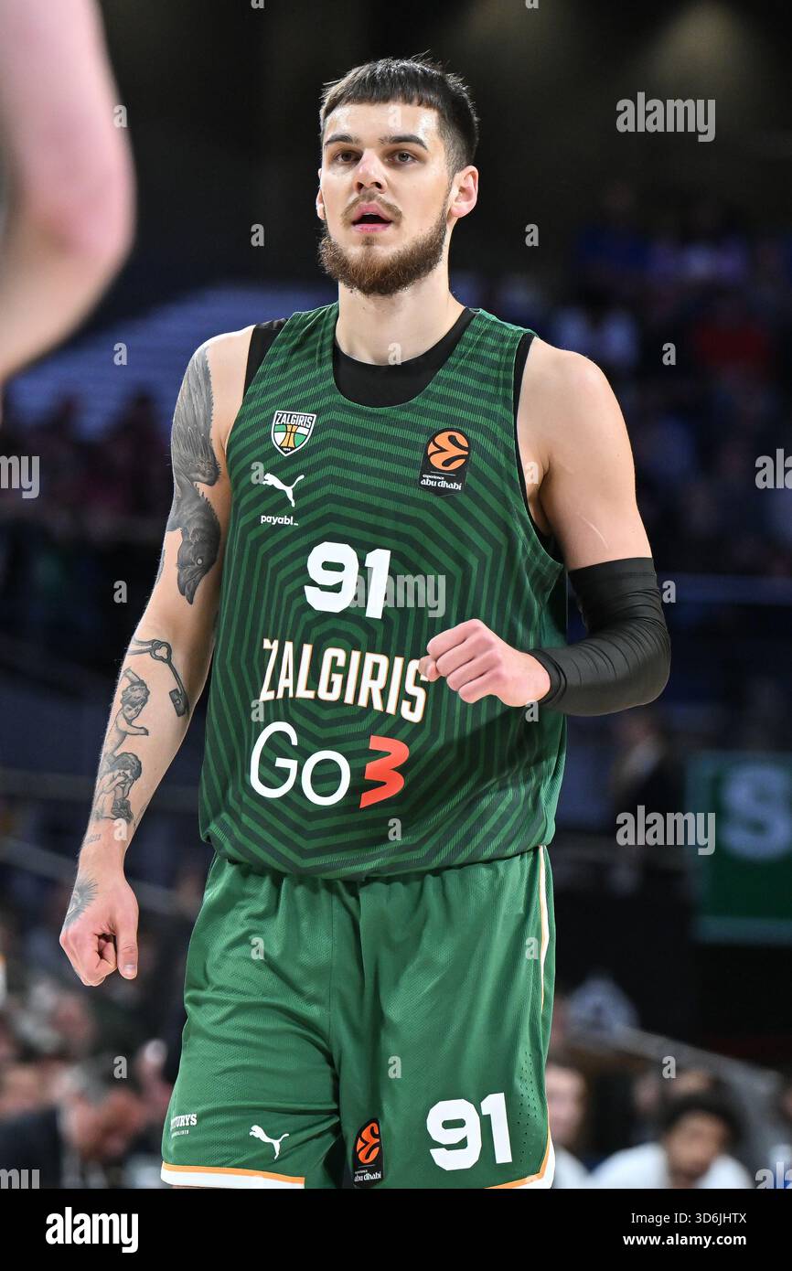 Deividas Sirvydis of Zalgiris Kaunas in action during the EuroLeague ...