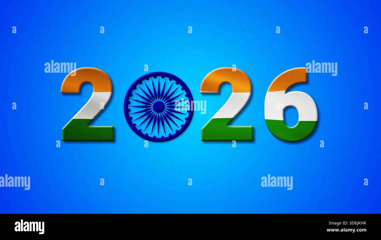 2026 indian tricolor text hi-res stock photography and images - Alamy