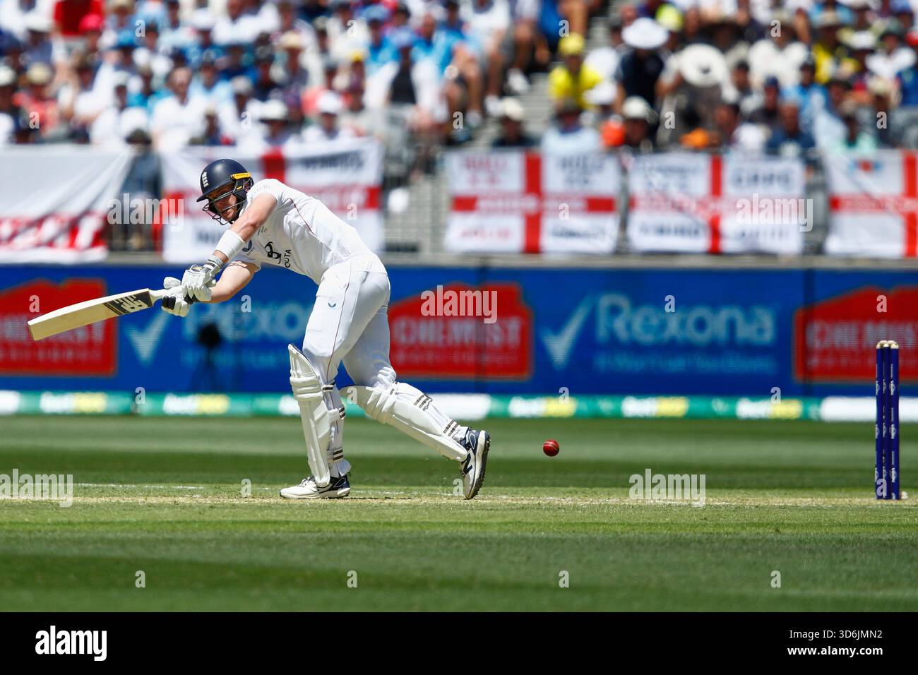 England's Jamie Smith bats during the first Ashes cricket test match ...