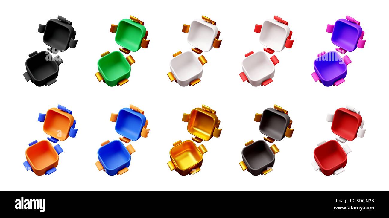 Set of 3D square box icon design Stock Vector Image & Art - Alamy