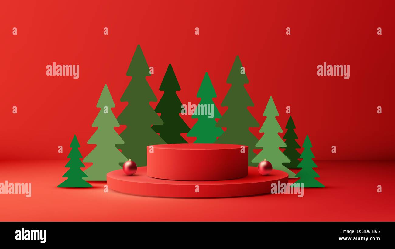 Evergreen festive display Stock Vector Images - Alamy