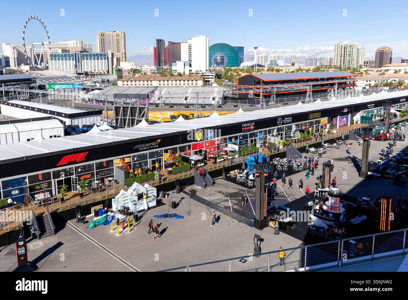 Activity in the Paddock during Formula 1 race week in Las Vegas, Nevada ...