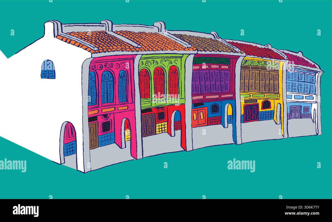 Colonial urban architecture Stock Vector Images - Alamy