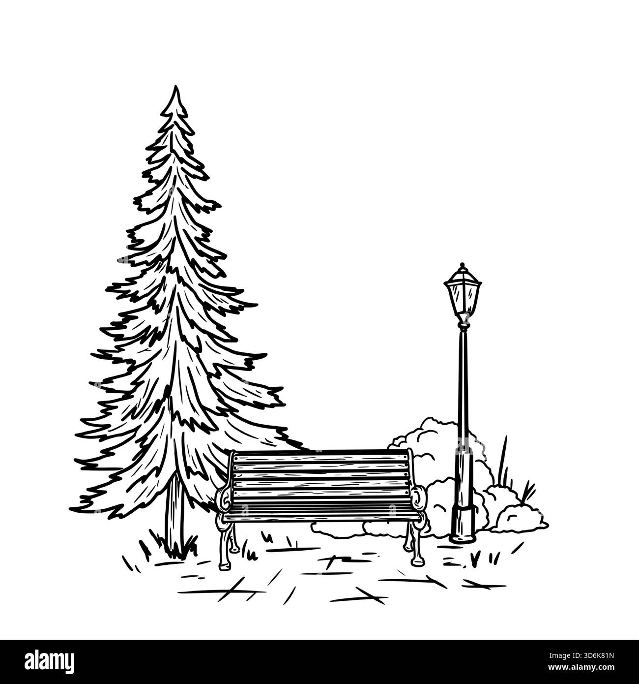 Tree in walkway Stock Vector Images - Alamy