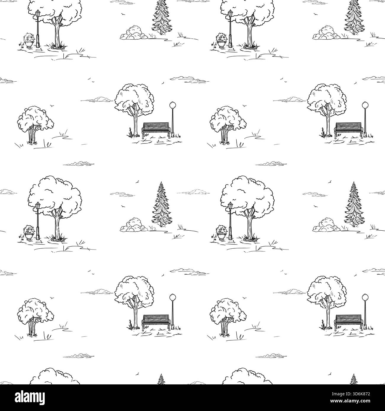 Trees white clouds in Stock Vector Images - Alamy