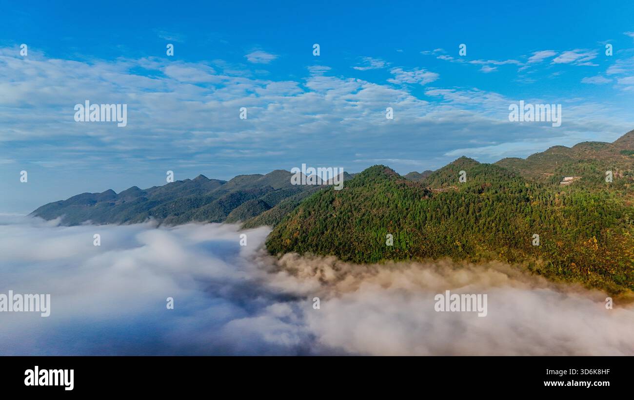 Aerial photo shows the early winter scenery in Youyang County ...