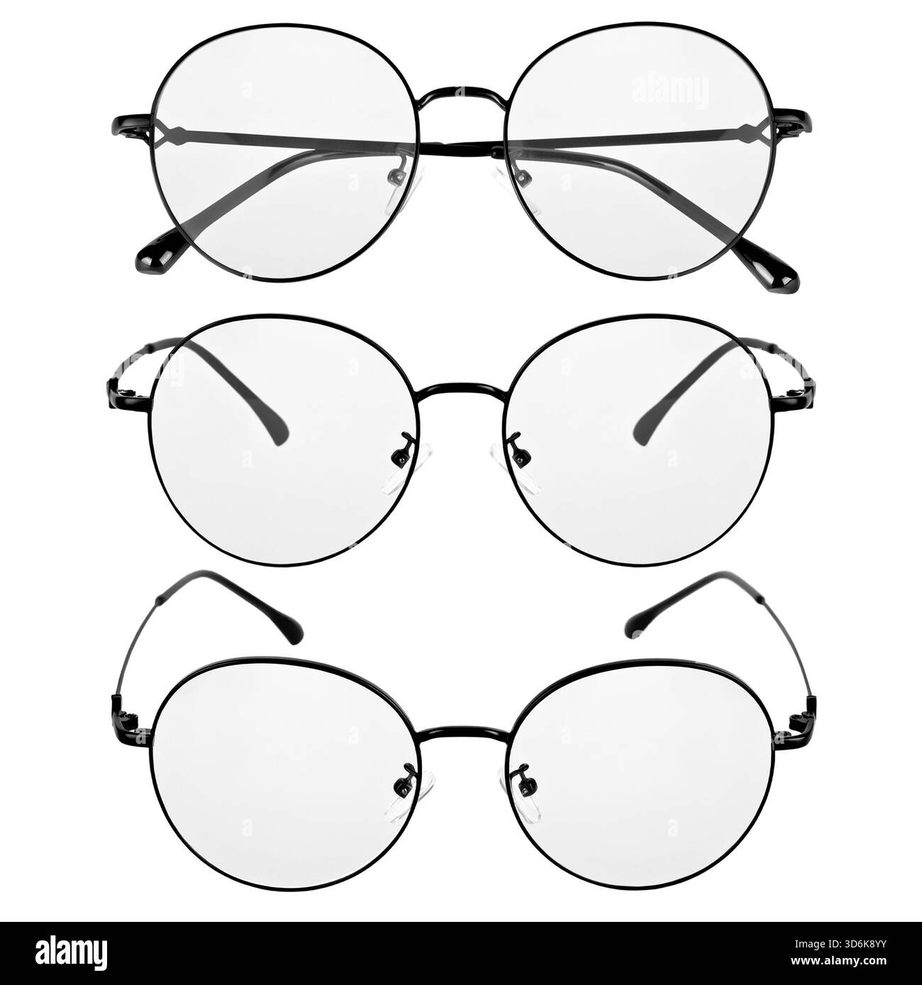 3d illustration white glasses Black and White Stock Photos & Images - Alamy