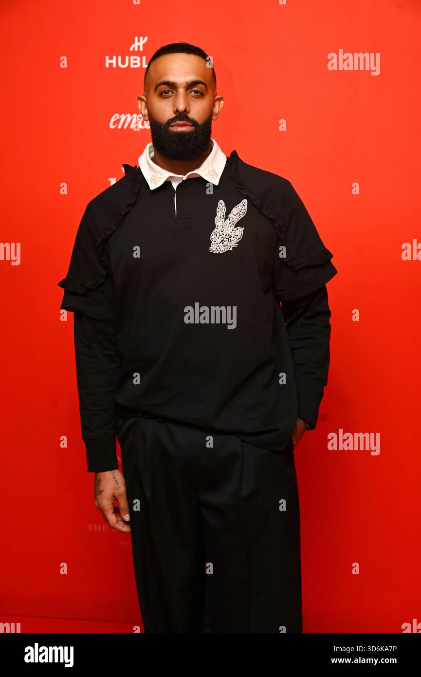 Eladio Carrion attends the red carpet for 2025 GQ Men of the Year ...