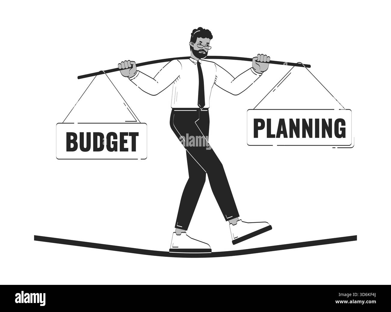 Budget balancing doodle line illustration concept Stock Vector Image ...