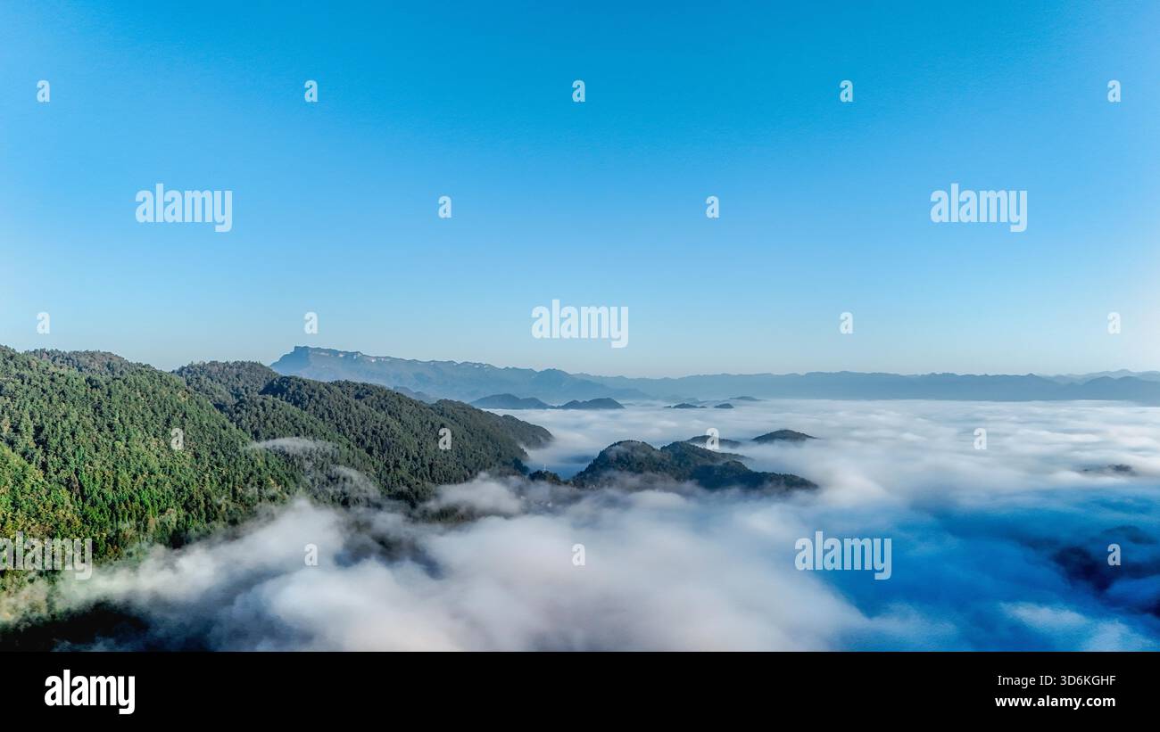 Aerial photo shows the early winter scenery in Youyang County ...