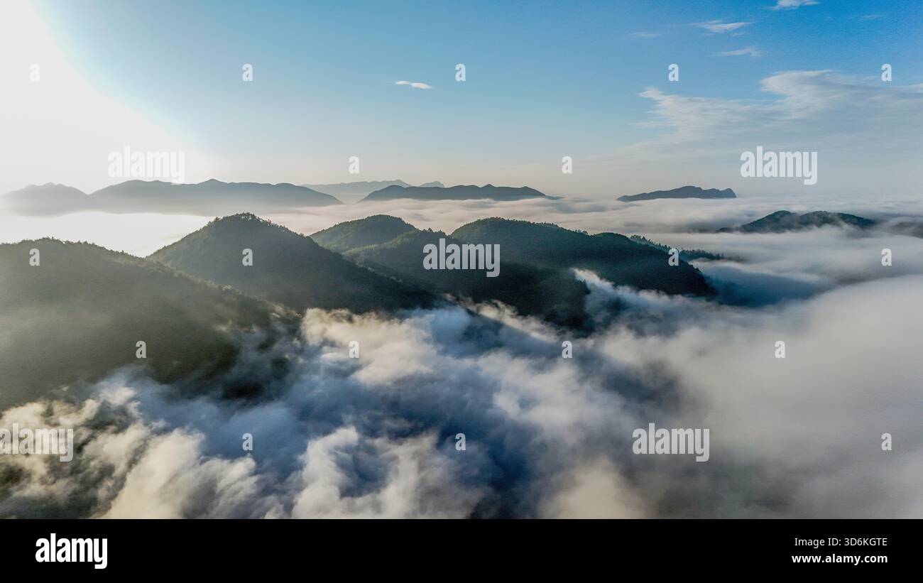 Aerial photo shows the early winter scenery in Youyang County ...