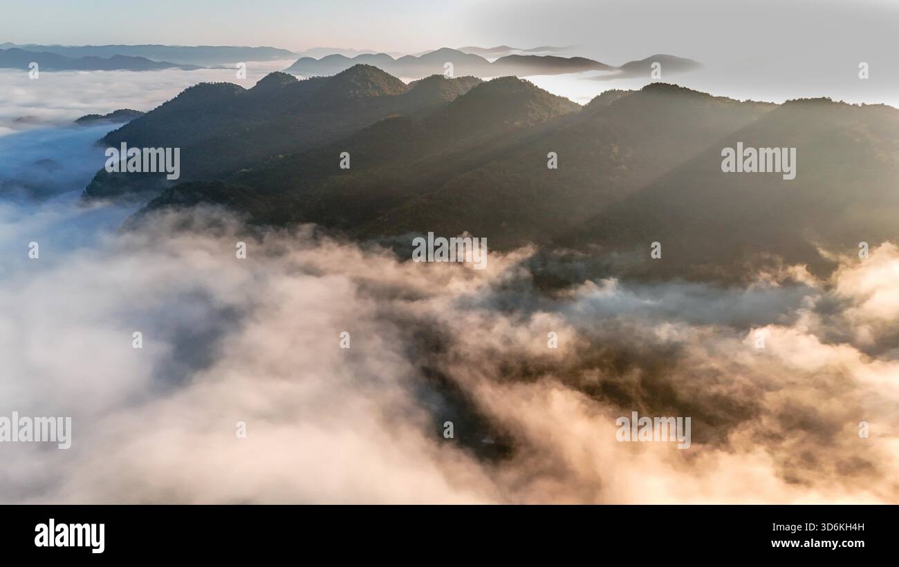 Aerial photo shows the early winter scenery in Youyang County ...