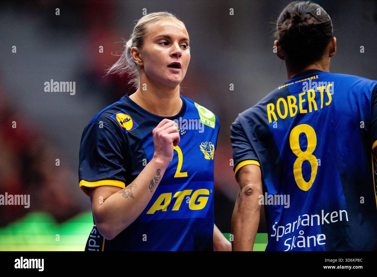 Naestved, Denmark. 20th, November 2025. Clara Lerby (2) of Sweden seen ...