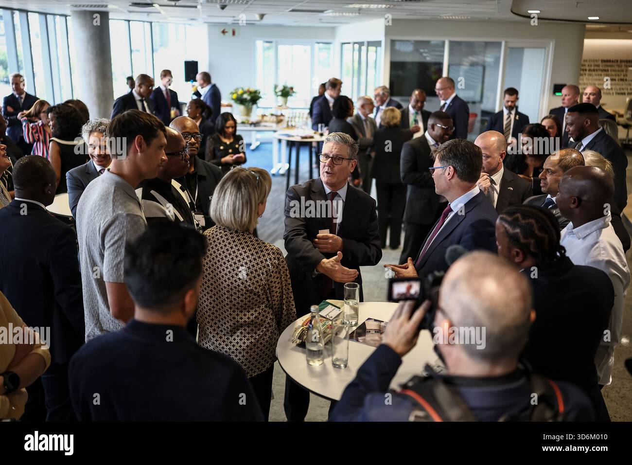 Prime Minister Sir Keir Starmer (centre) speaks to business leaders ...