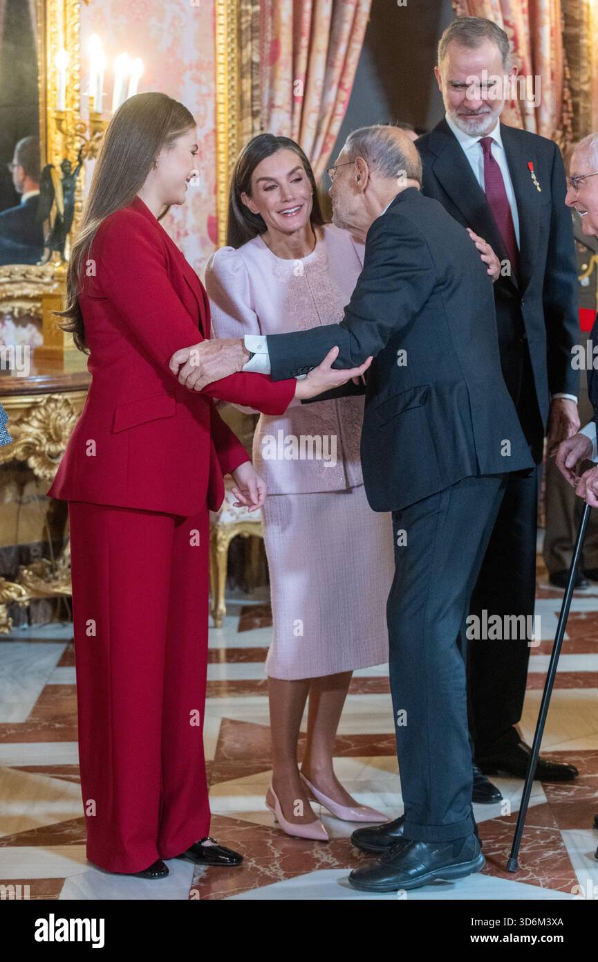 Princess Leonor, Queen Letizia, Javier Solana and King Felipe VI during ...