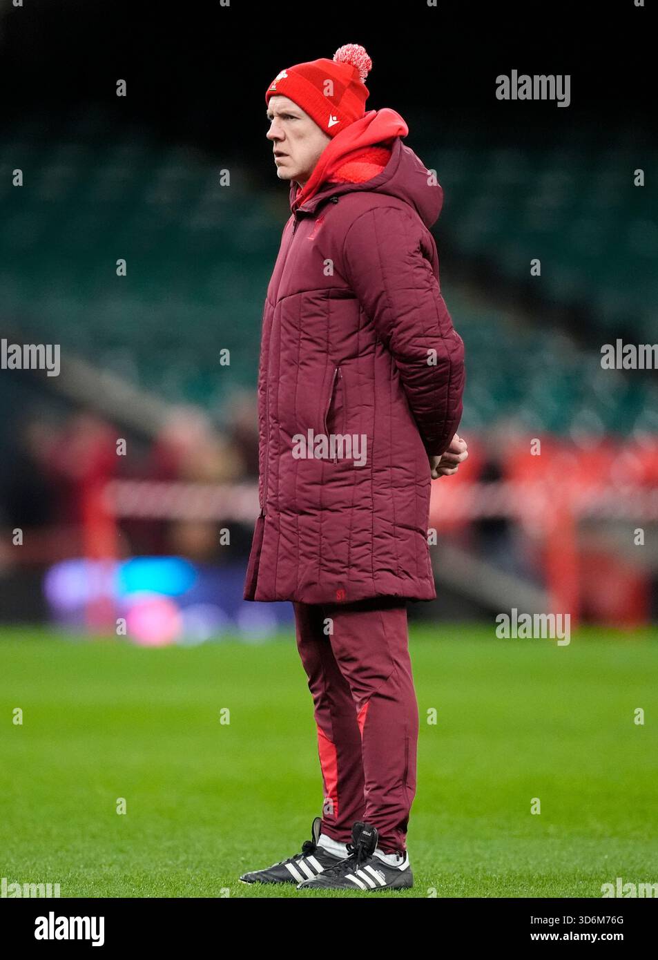Wales Head Coach Steve Tandy During A Team Run At The Principality