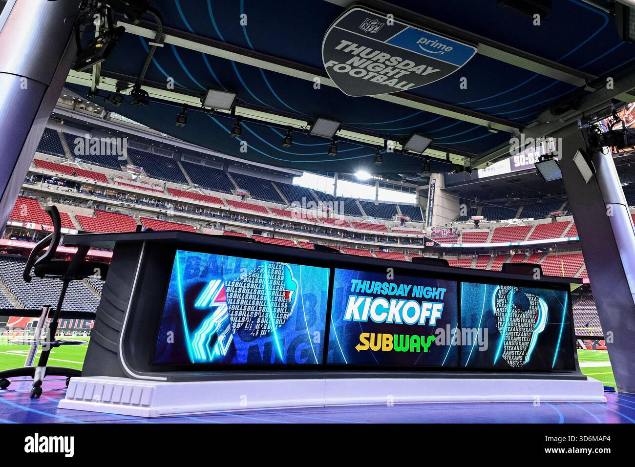 The Amazon Prime Thursday Night Football booth seen on the sideline ...