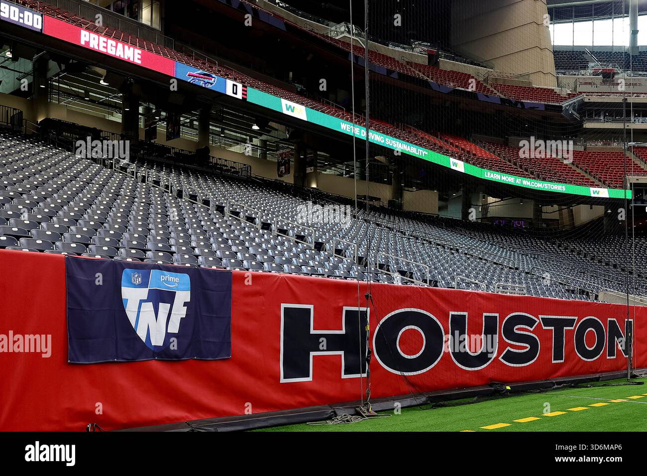 The Amazon Prime Thursday Night Football logo on a sideline banner ...