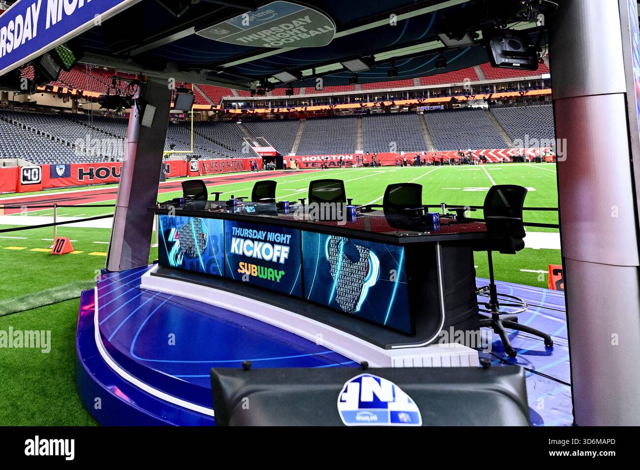 The Amazon Prime Thursday Night Football booth seen on the sideline ...