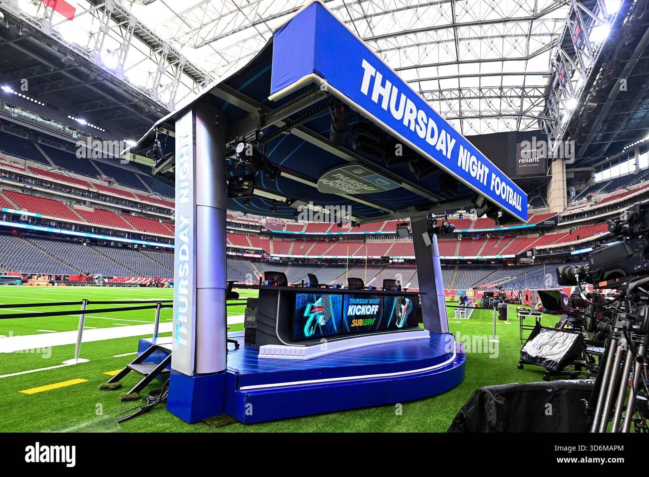 The Amazon Prime Thursday Night Football booth seen on the sideline ...
