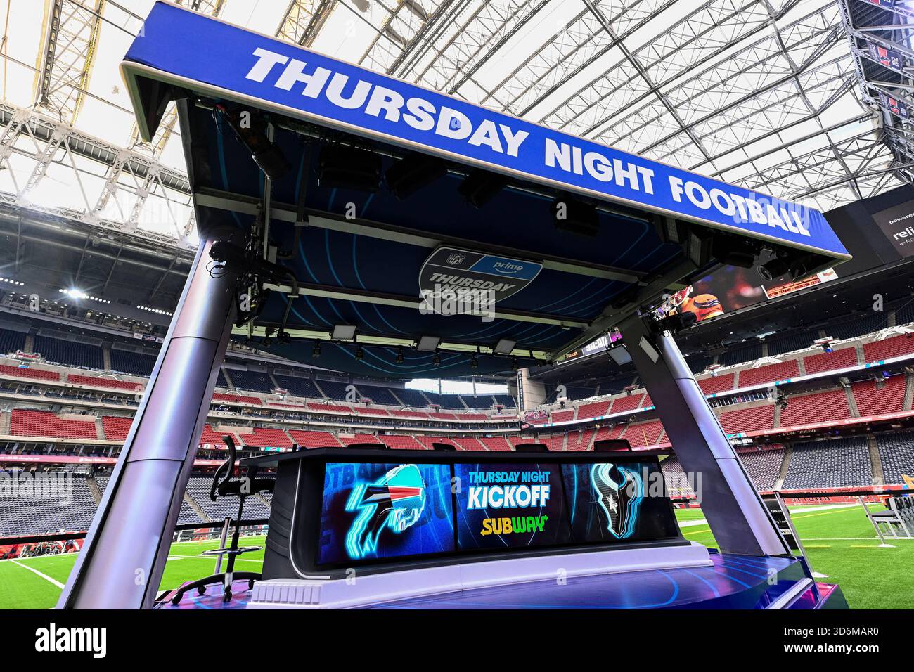 The Amazon Prime Thursday Night Football booth seen on the sideline ...