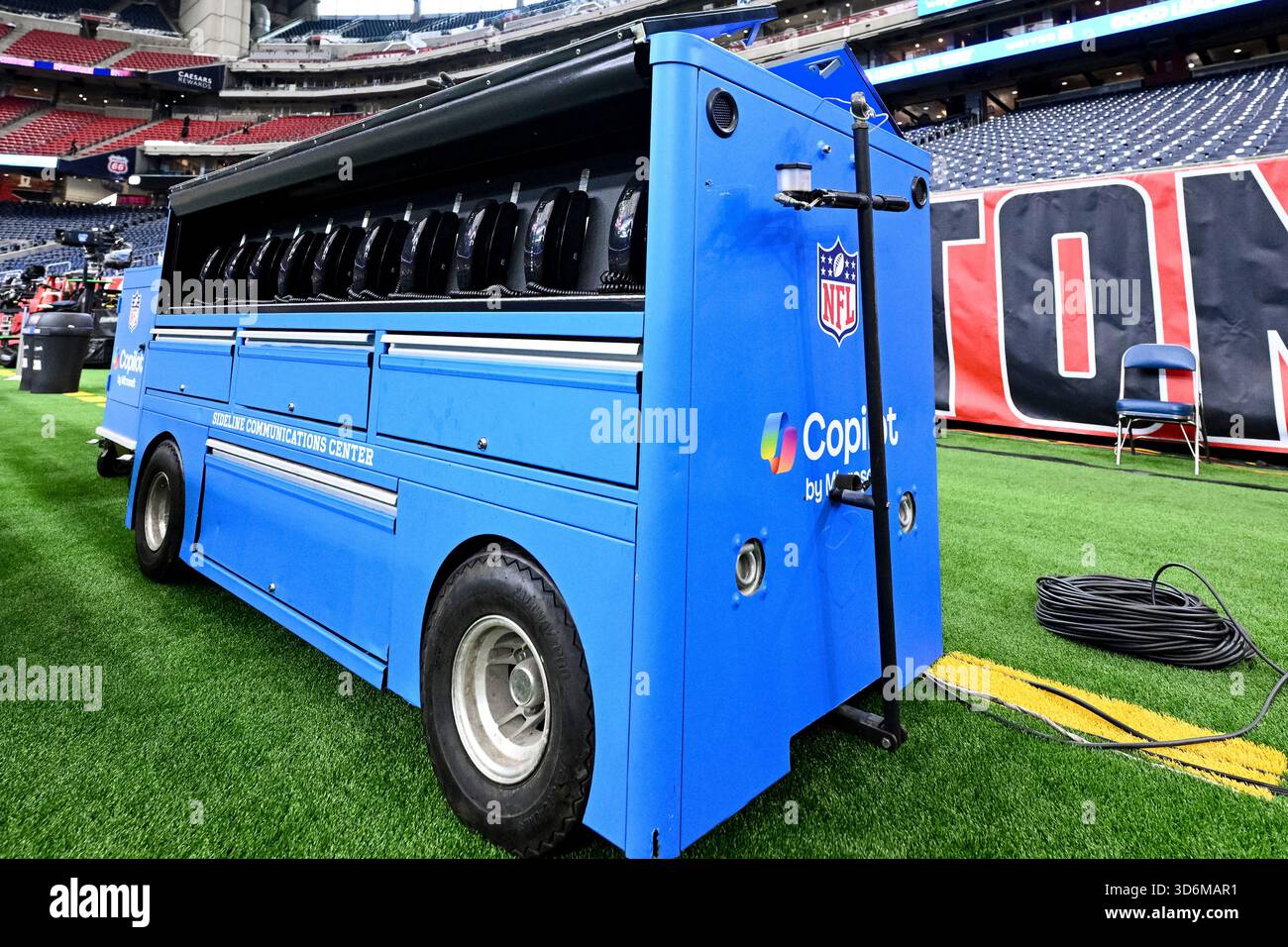 A detail view of an NFL Copilot by Microsoft sideline communication ...