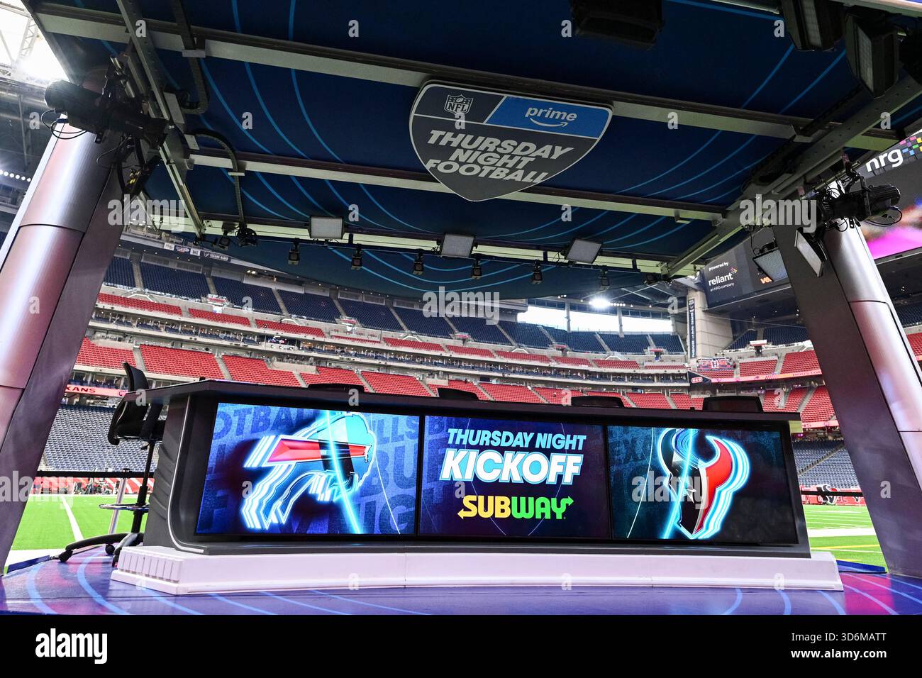 The Amazon Prime Thursday Night Football booth seen on the sideline ...