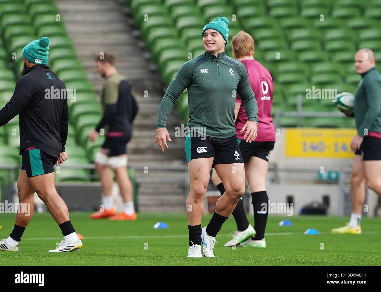 Ireland's James Lowe during a team run at the Aviva Stadium, Dublin ...
