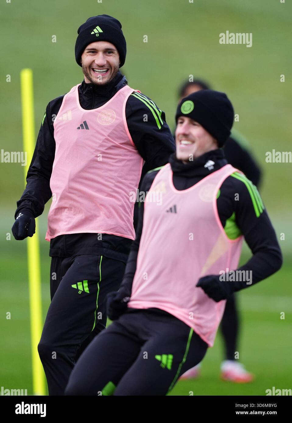 Celtic's Benjamin Nygren (left) and Luke McCowan during a training ...