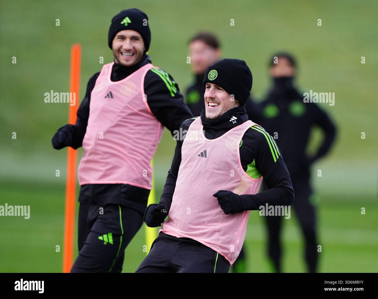 Celtic's Benjamin Nygren (left) and Luke McCowan during a training ...