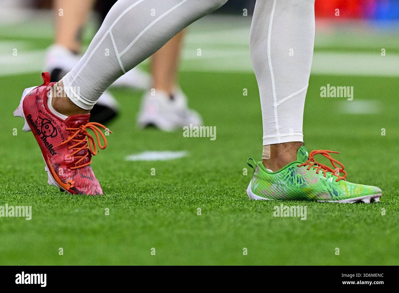 A detail view of the cleats worn by Buffalo Bills running back Ty ...