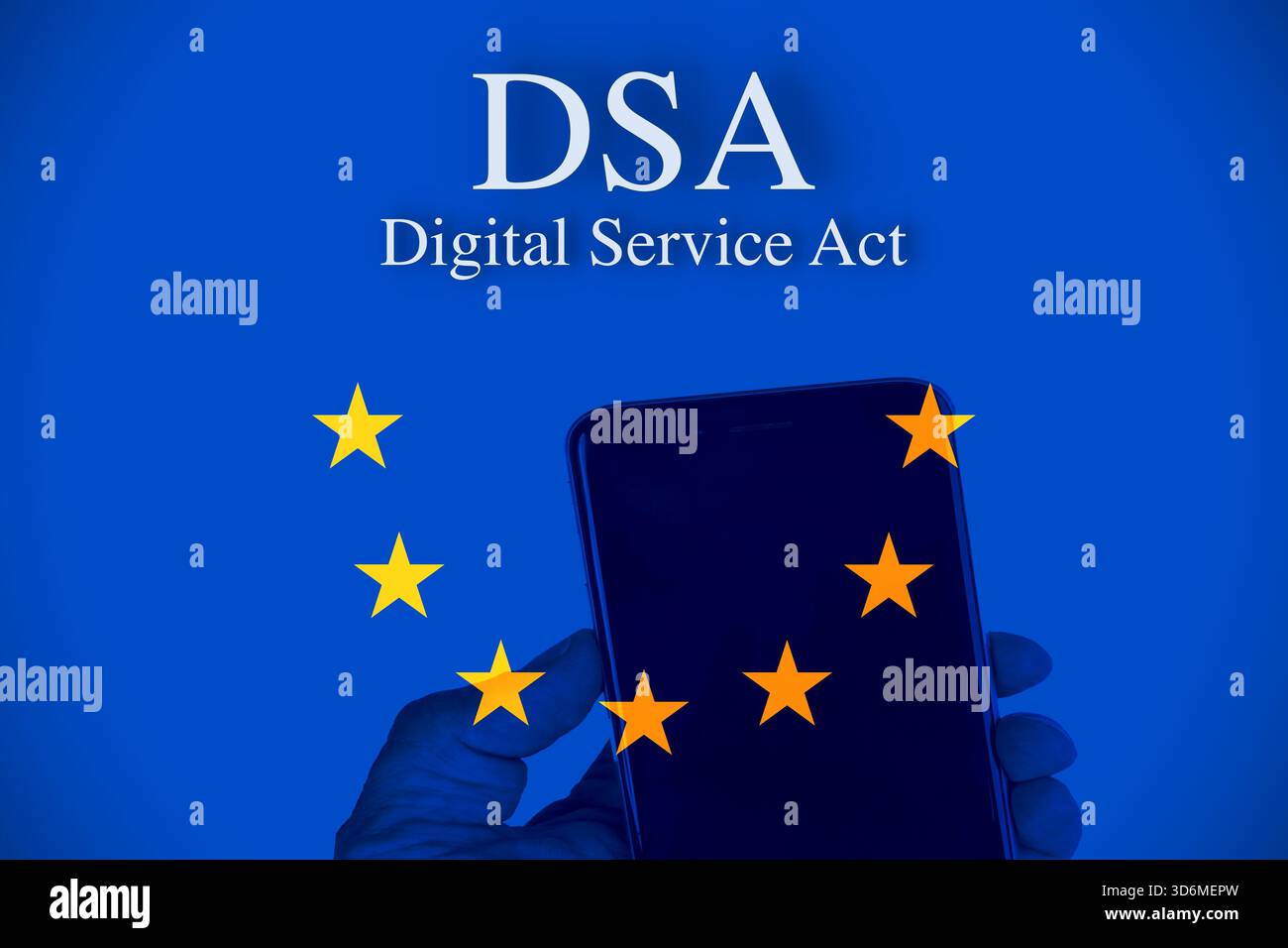 Digital services act (DSA) concept: enter key on computer keyboard with ...