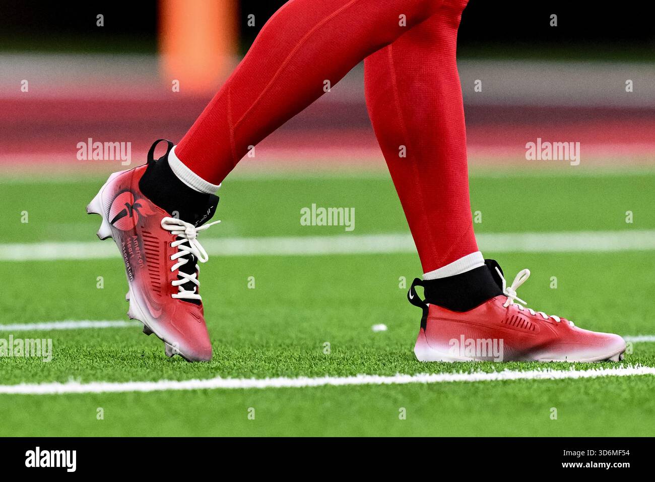 A detail view of the cleats worn by Houston Texans wide receiver Jaylin ...