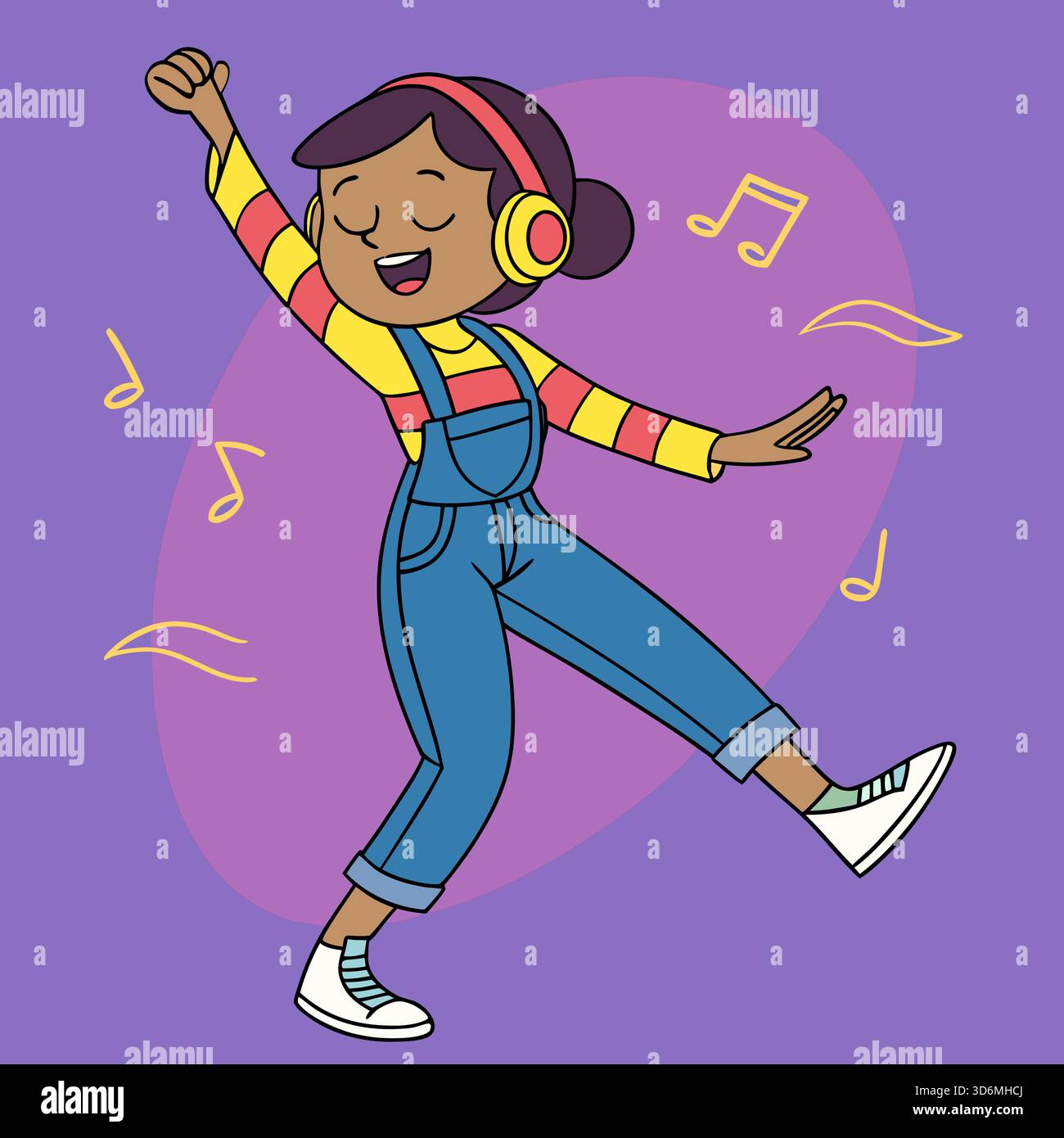 Female headphones smiling Stock Vector Images - Alamy