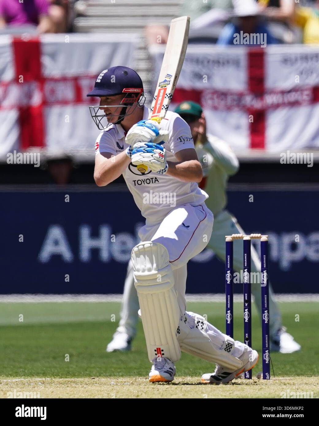 England’s Harry Brook bats on day one of the first test of the NRMA ...