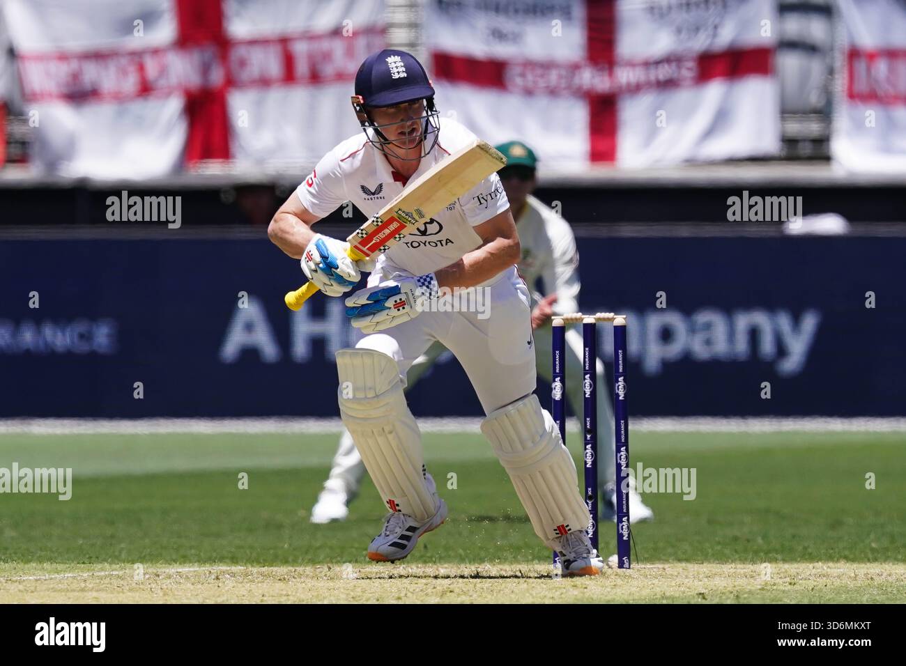 England’s Harry Brook bats on day one of the first test of the NRMA ...
