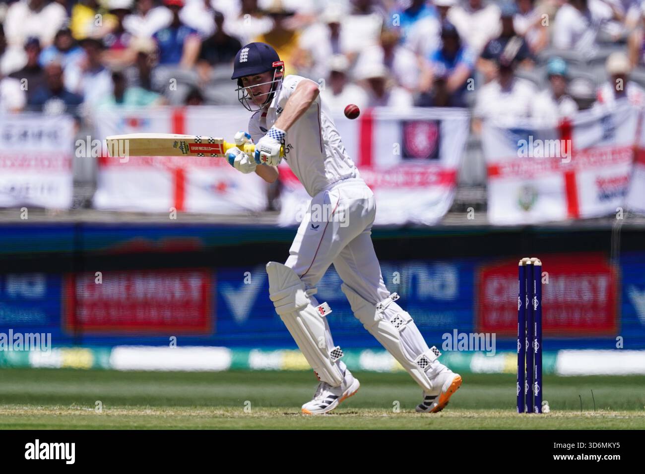 England’s Harry Brook bats on day one of the first test of the NRMA ...