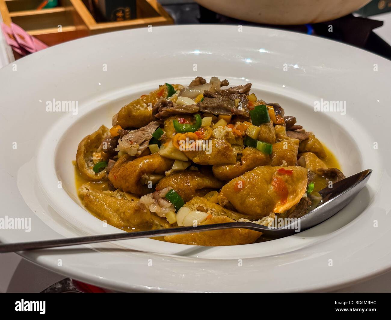 Hunan style braised tofu and meat. A classic Chinese dish featuring ...