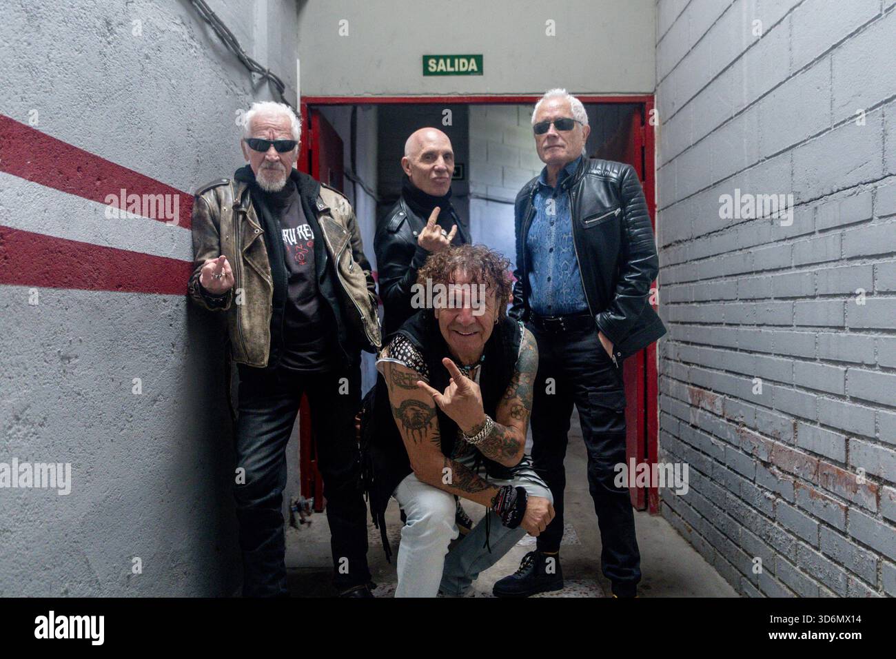 The band Obús poses in front of Europa Press cameras on November 21 ...