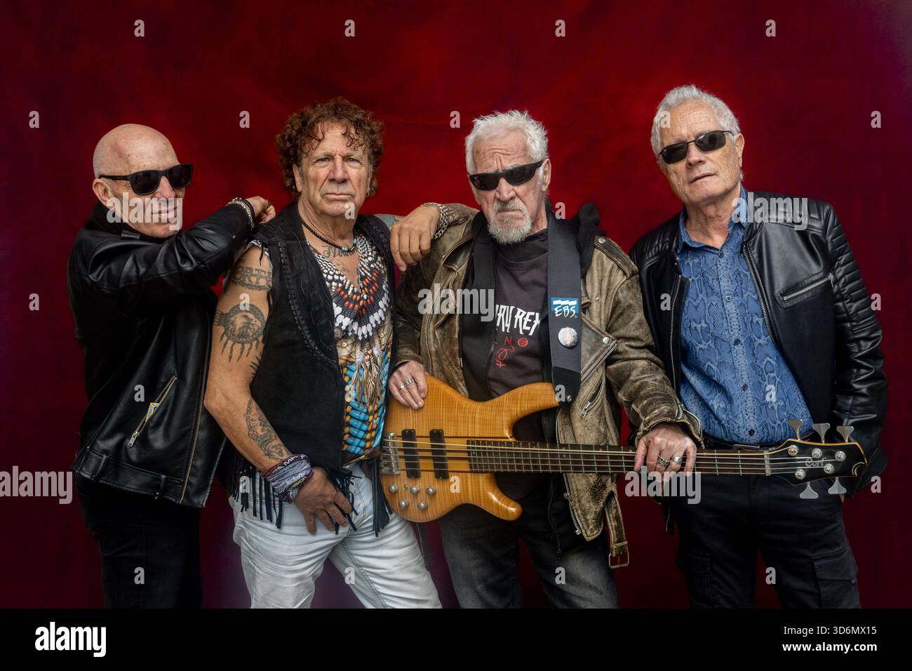 The band Obús poses in front of Europa Press cameras on November 21 ...