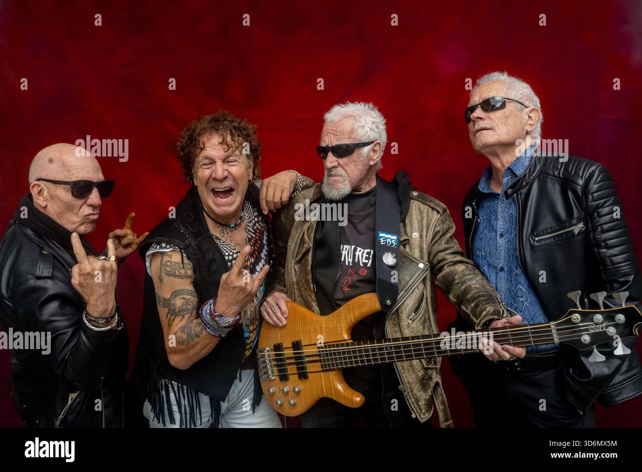 The band Obús poses in front of Europa Press cameras on November 21 ...