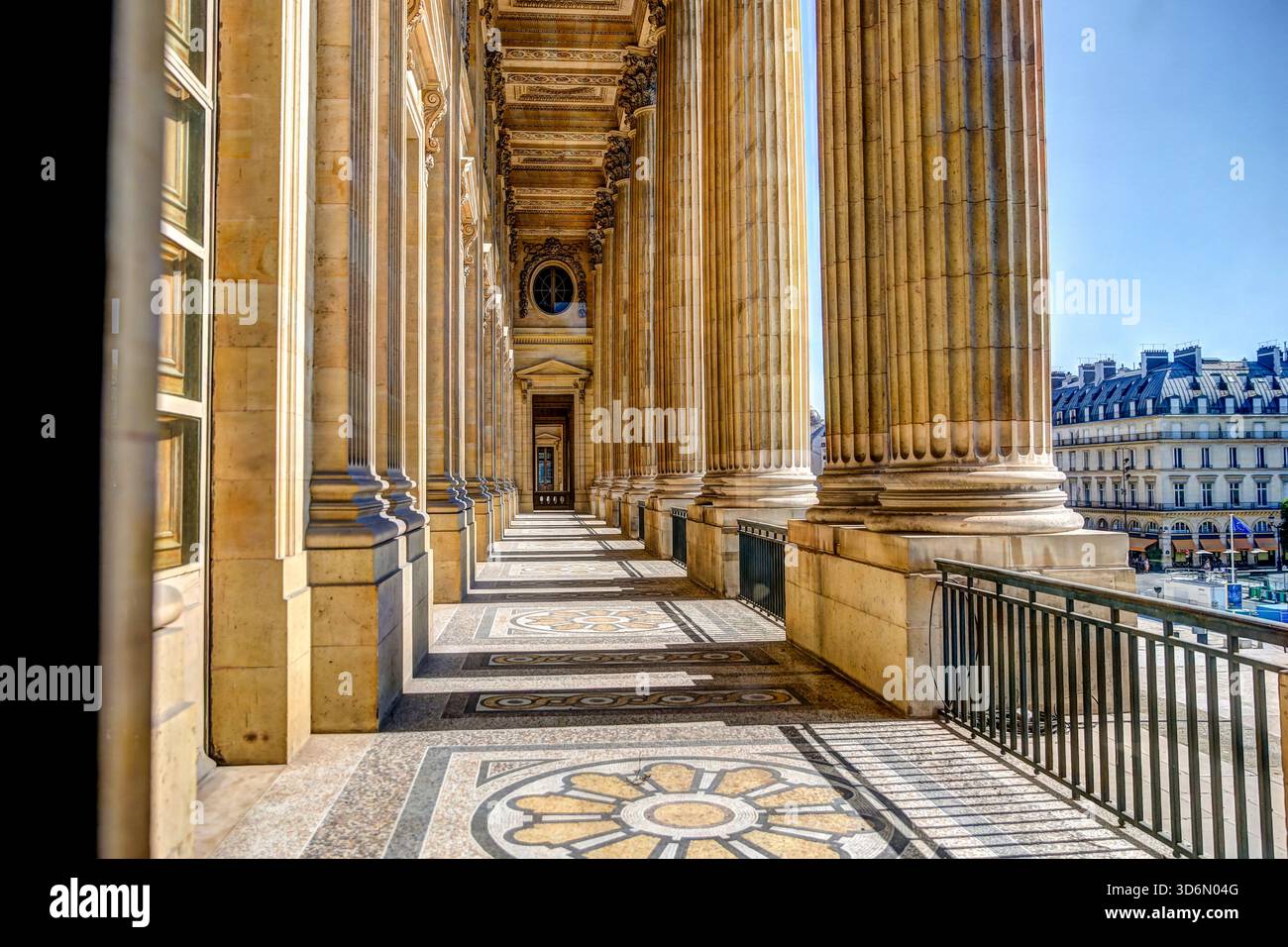 Colonnade of the Louvre Museum in Paris photographed in bright morning ...