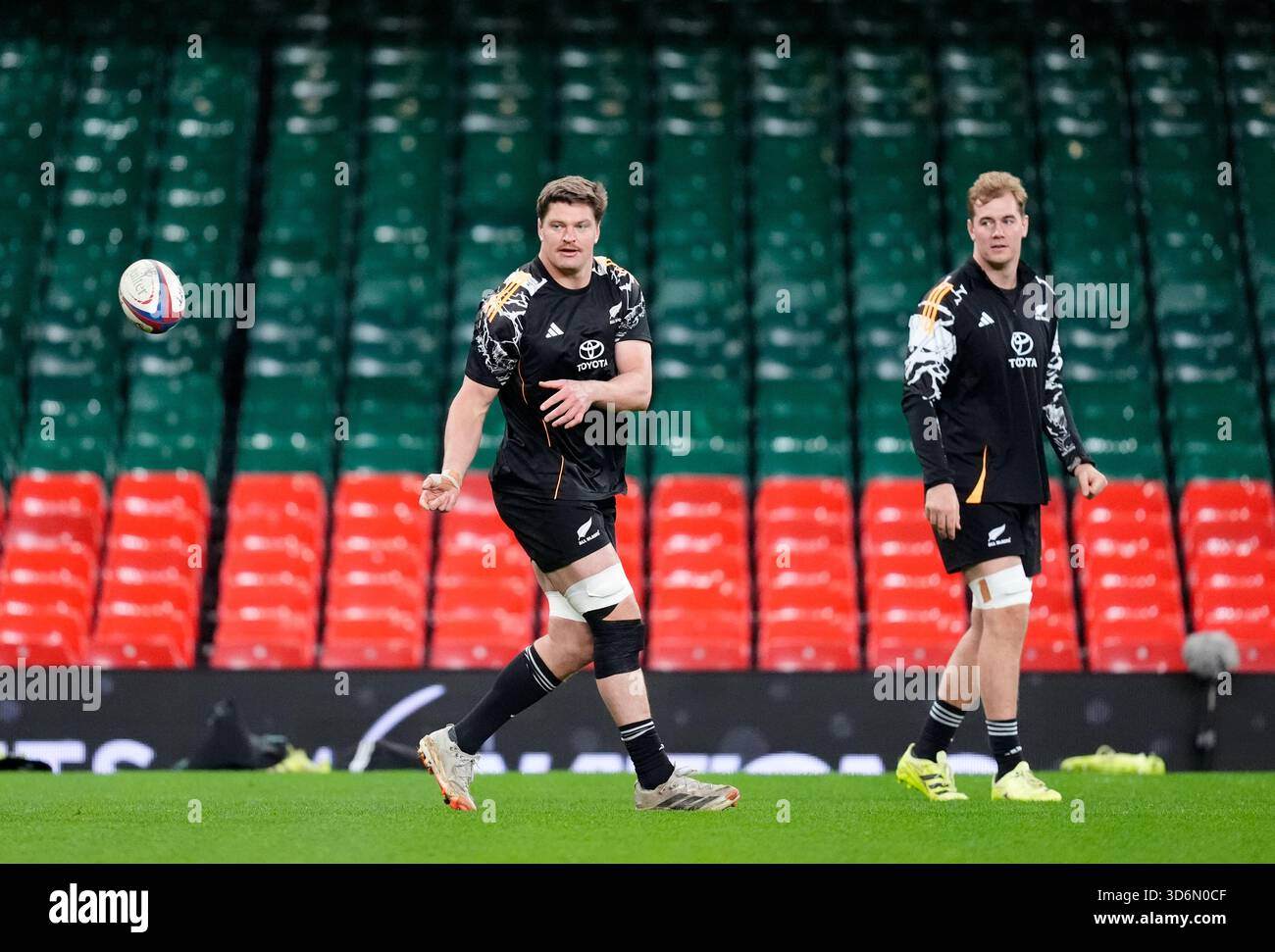 New Zealand's Scott Barrett during a team run at the Principality ...