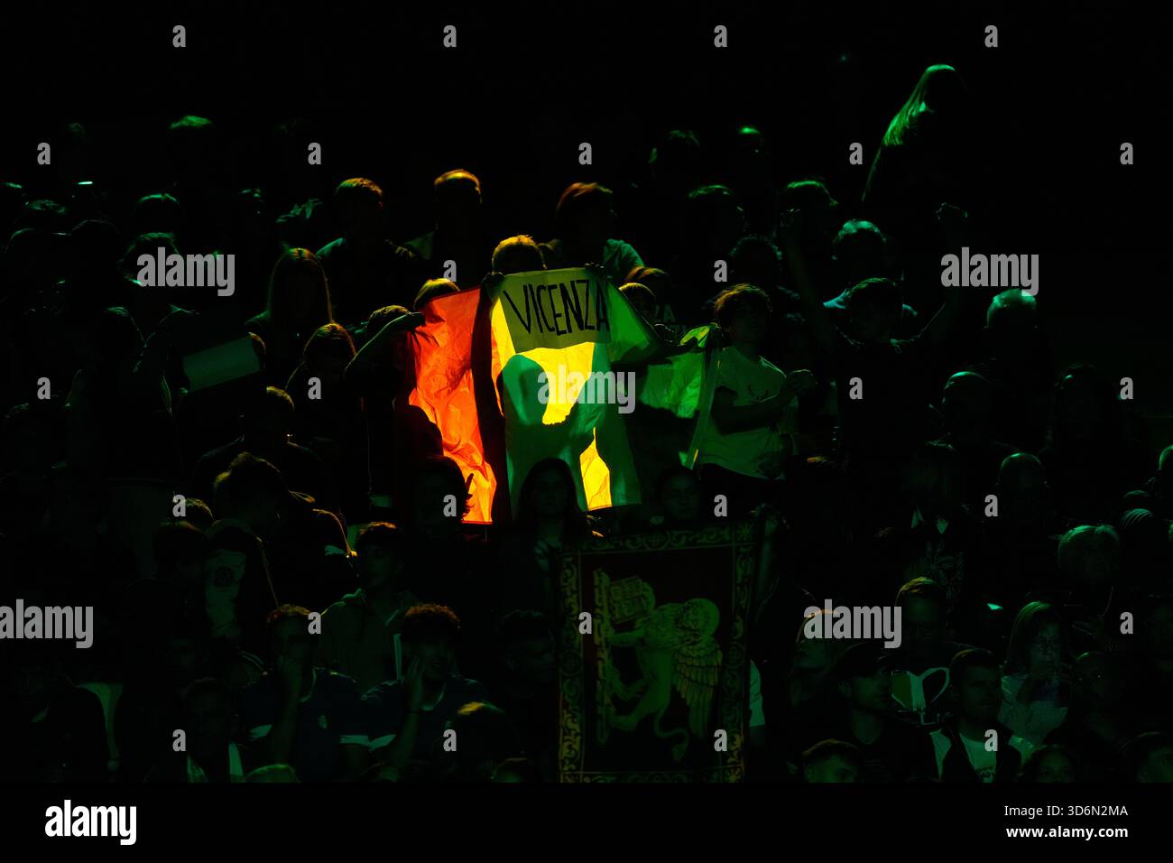 People cheer during a Davis Cup semifinal singles tennis match between ...