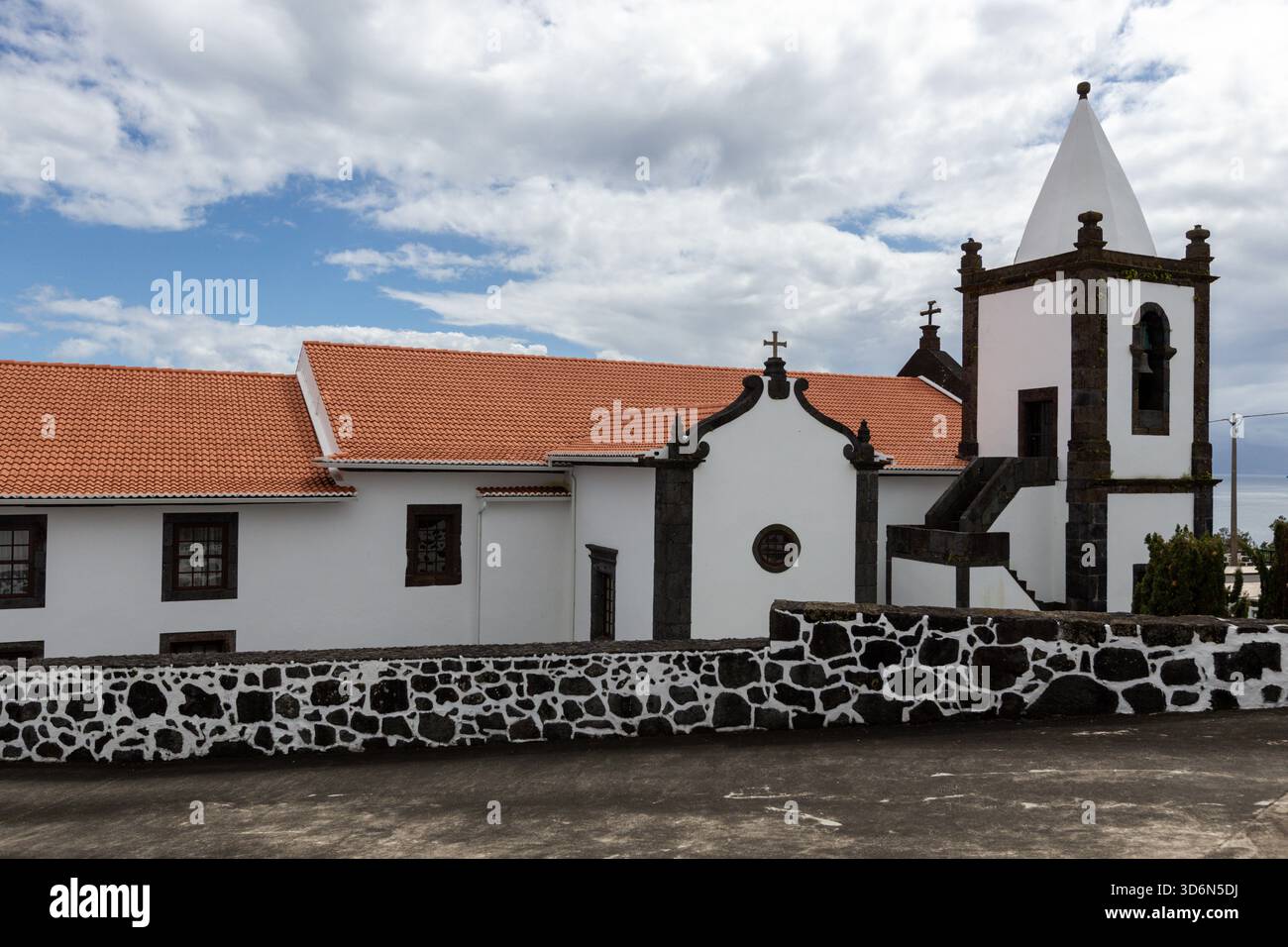 Typical white walled church at St. Jorge Island, Azores, Portugal Stock ...