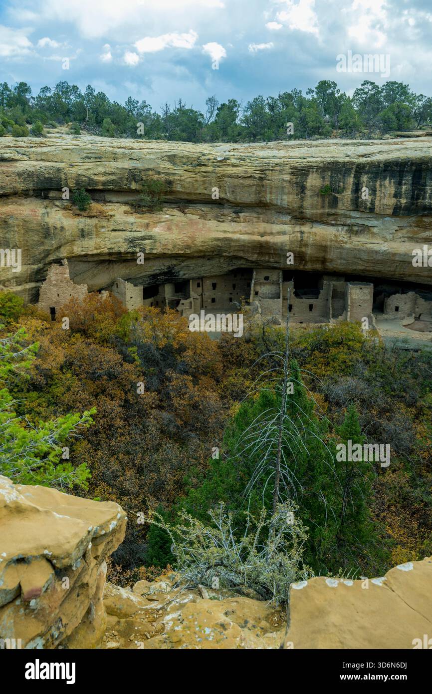 View of Spruce Tree House, the third largest cliff dwelling in Mesa ...