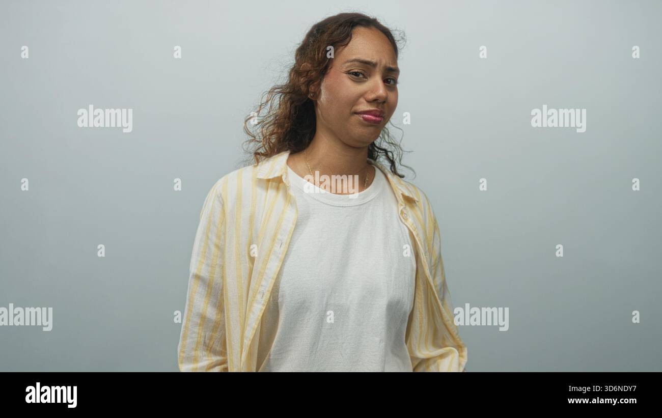 Woman grimacing showing face shoulders hi-res stock photography and ...