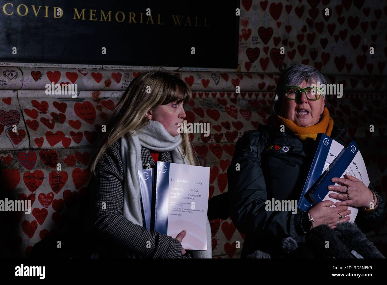 London, UK. 20th November, 2025. Brenda Doherty (r) of the Covid-19 ...