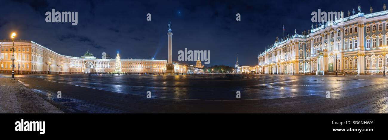 Saint-Petersburg, Russia - Jan 18 2021,panoramic view of Palace Square ...