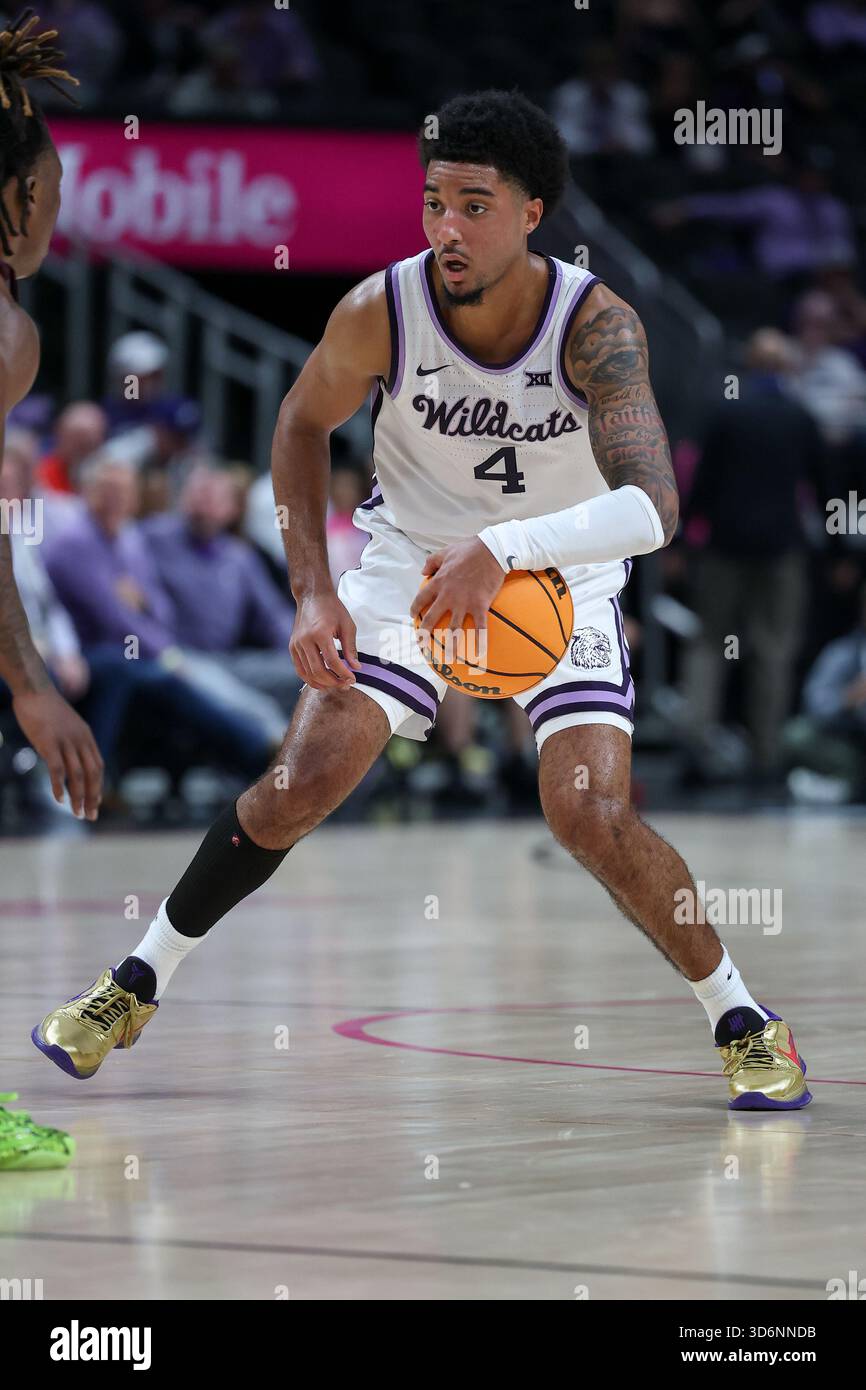 November 20, 2025: Kansas State Wildcats guard PJ Haggerty (4) dribbles ...